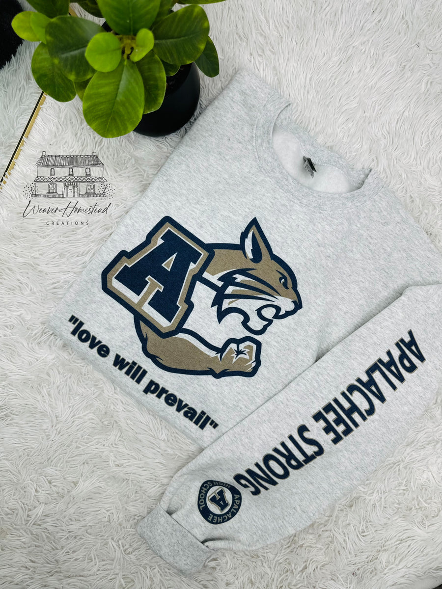 “Love Will Prevail” - Apalachee Strong Crewneck or Hoodie – Weaver ...