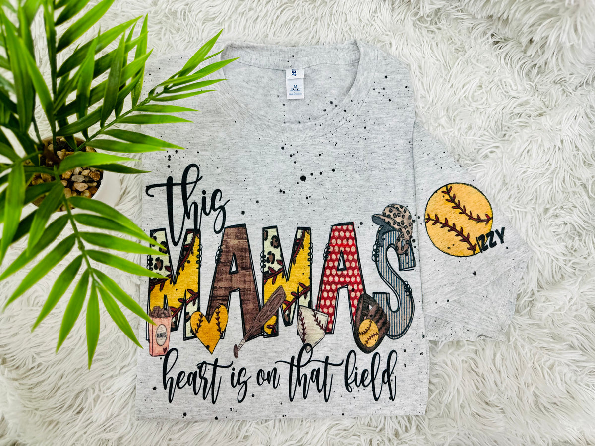 This Mama’s Heart Is On That Field Baseball / Softball- Personalized ...